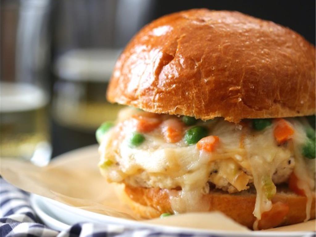 Chicken Pot Pie Burger